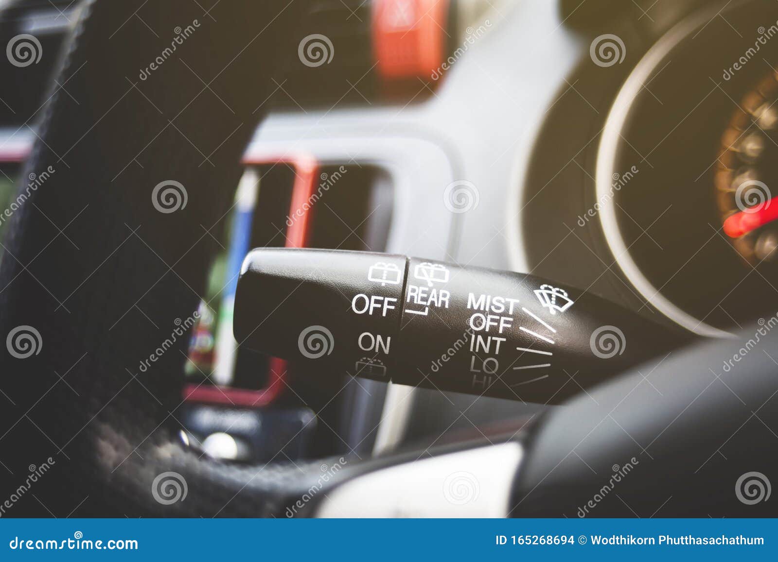 Wiper Stick Control Switch with Speed Adjustment Toggle Switch. Stock ...