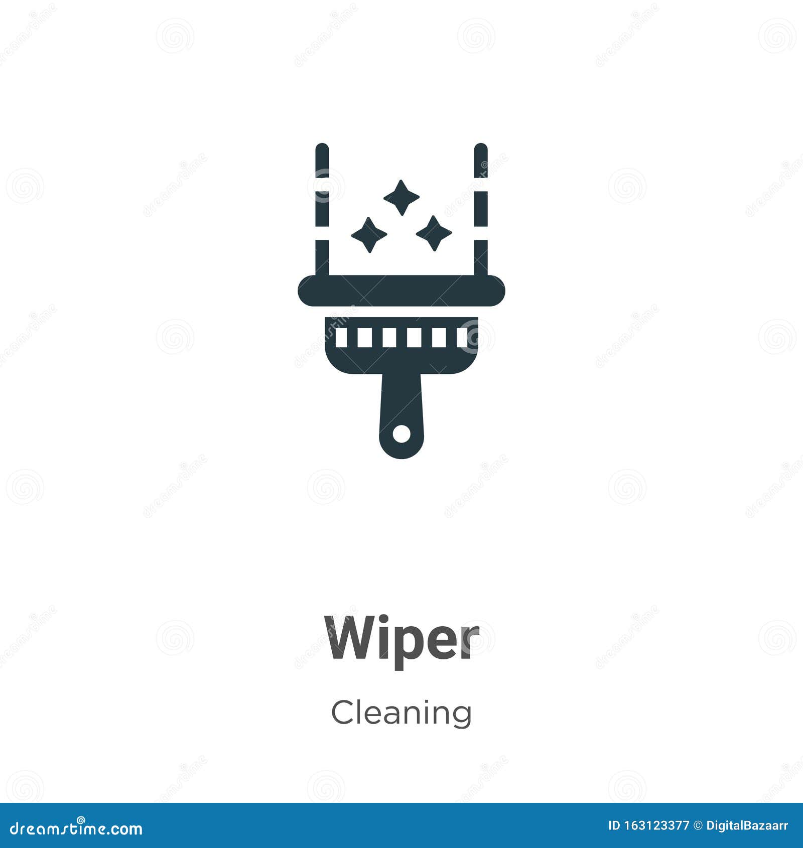 Wiper Vector Icon on White Background. Flat Vector Wiper Icon Symbol ...