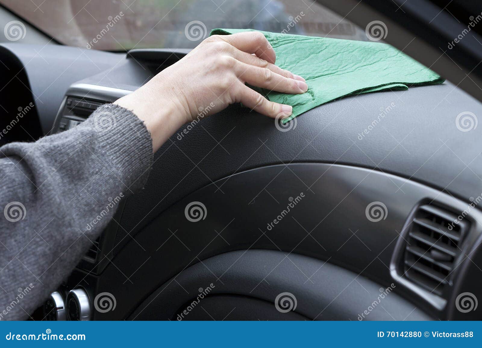 Wiping Dust in Car stock photo. Image of windscreen, cleaner - 70142880