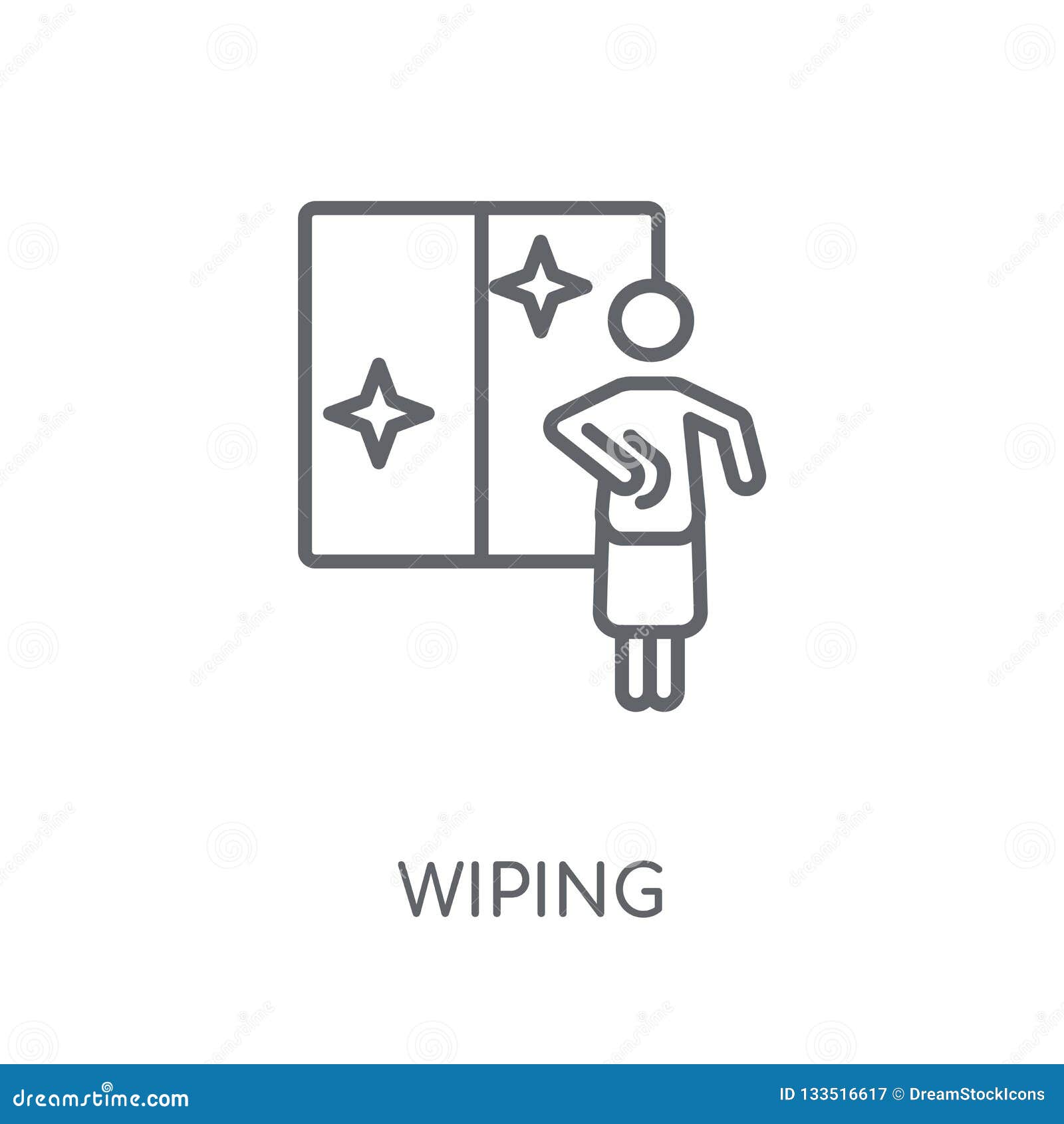Wiping Linear Icon. Modern Outline Wiping Logo Concept on White Stock ...