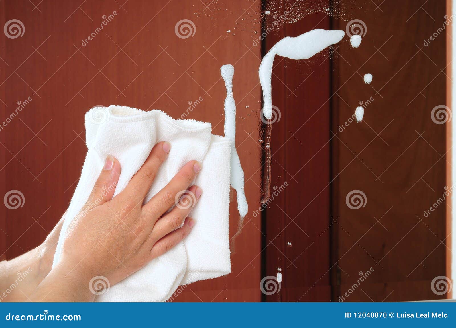 Wiping mirror stock photo. Image of female, cloth, objects - 12040870