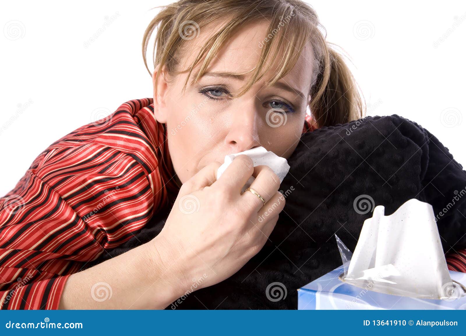 Wiping nose sick stock photo. Image of tired, person - 13641910