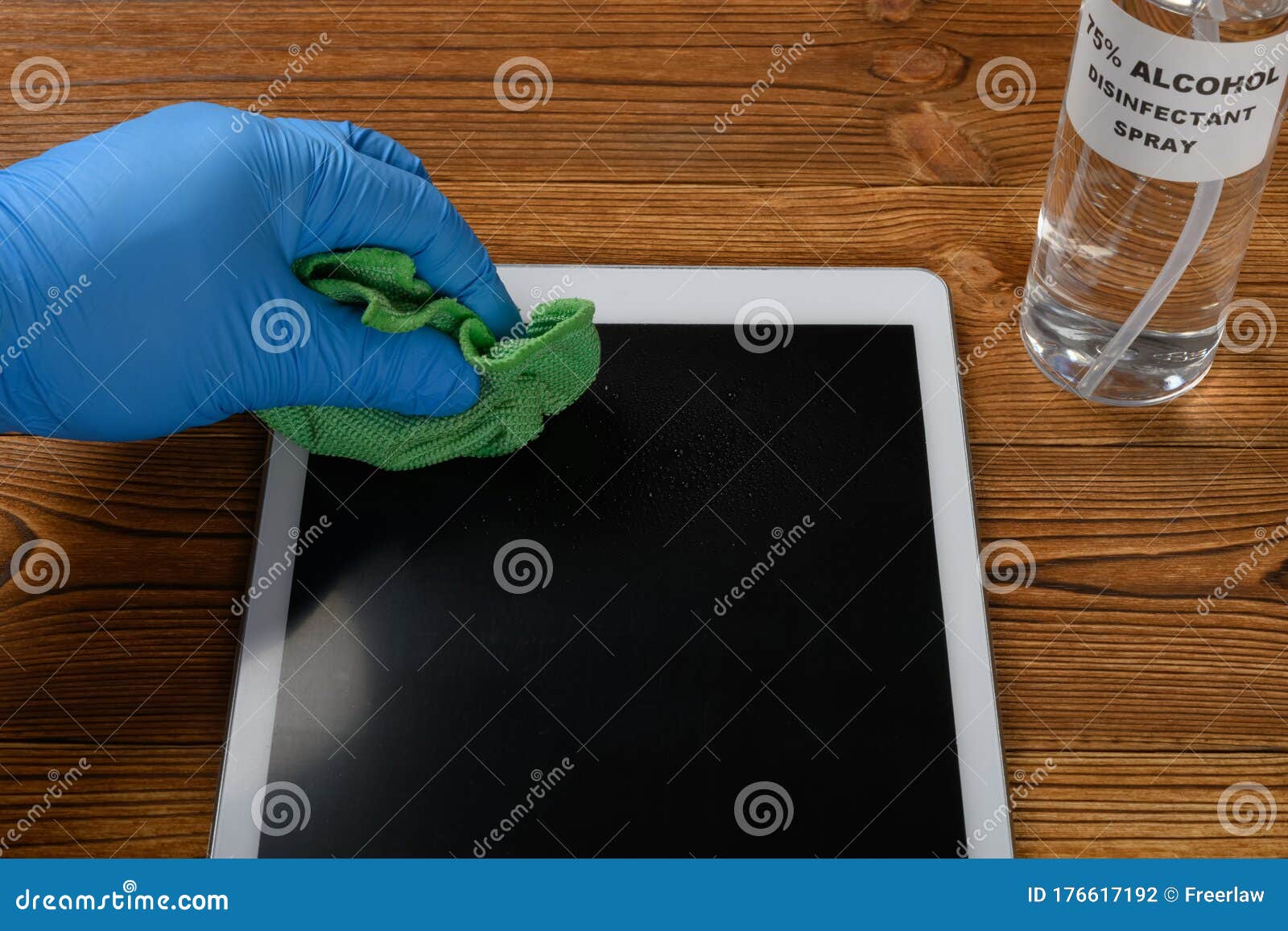 Wiping Tablet with 75 Percent Alcohol Disinfectant Liquid Stock Photo ...
