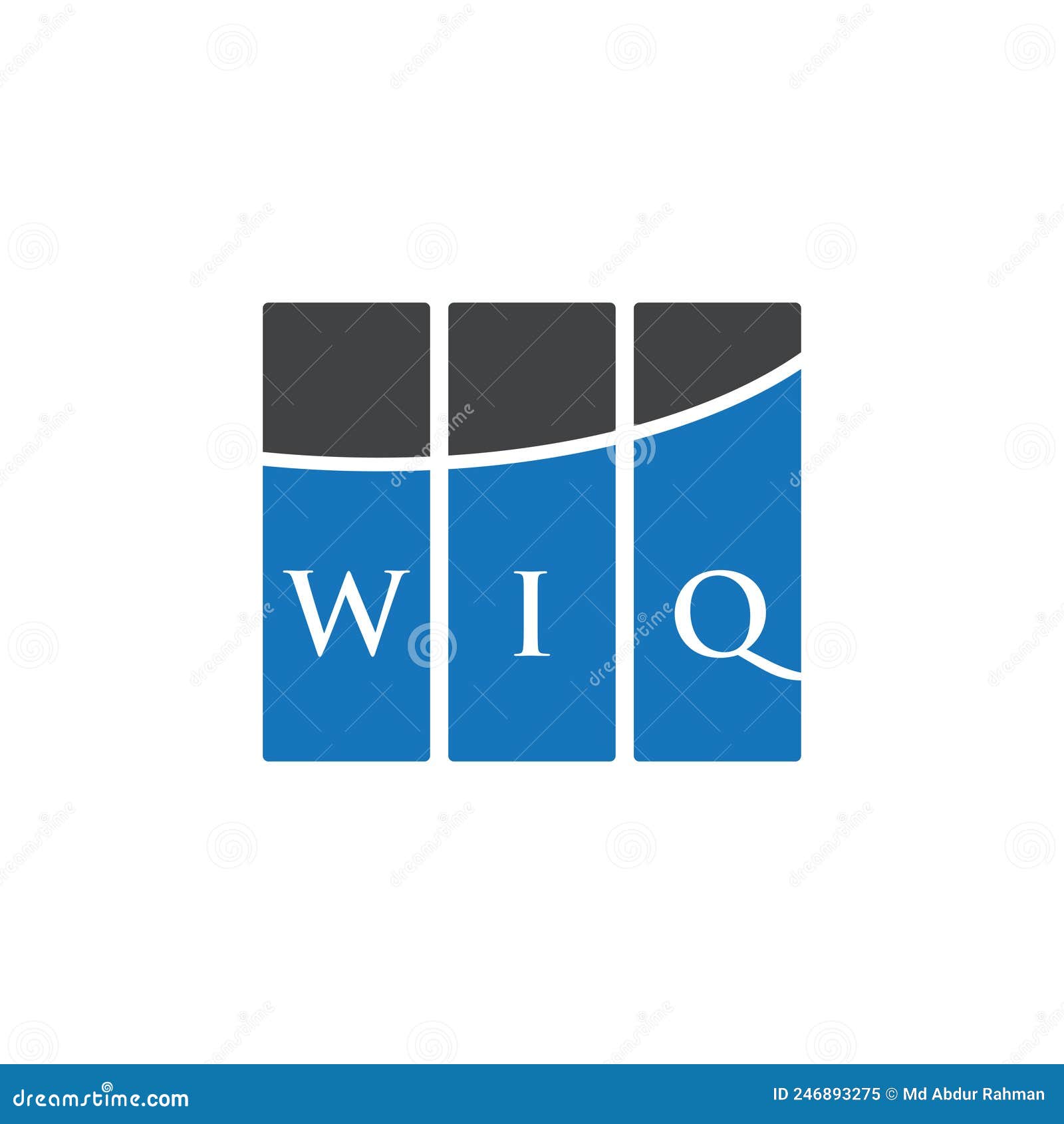 WIQ Letter Logo Design on WHITE Background. WIQ Creative Initials ...