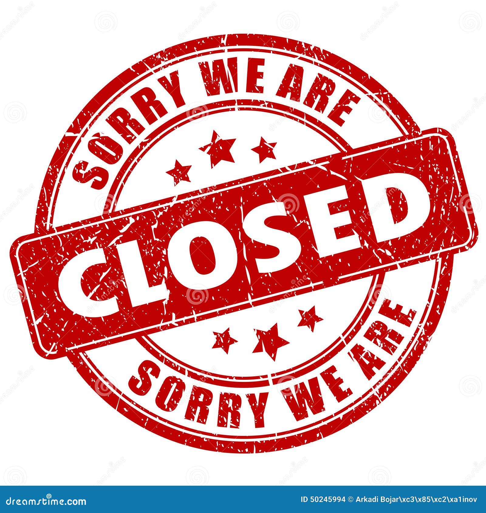 Wir Sind Geschlossener Stempel Vektor Abbildung - Illustration von ...