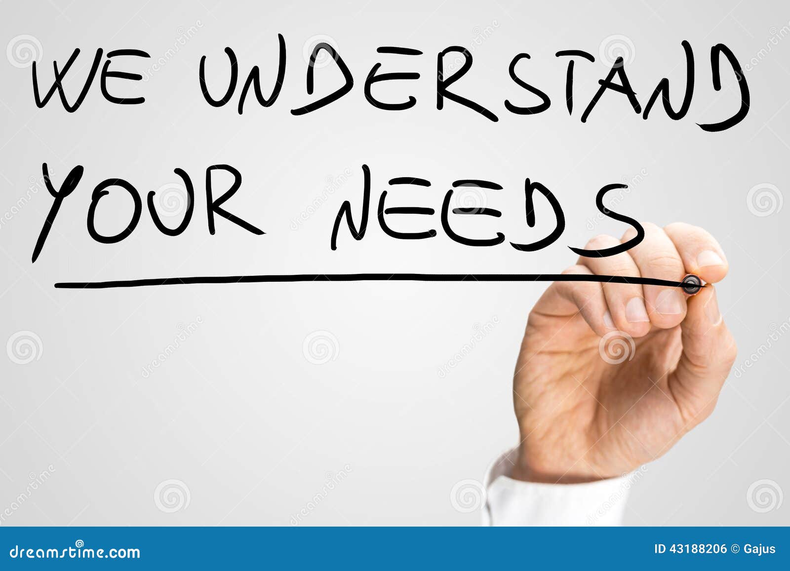 Wir verstehen Ihren Bedarf stockfoto. Bild von zuverlässigkeit - 43188206