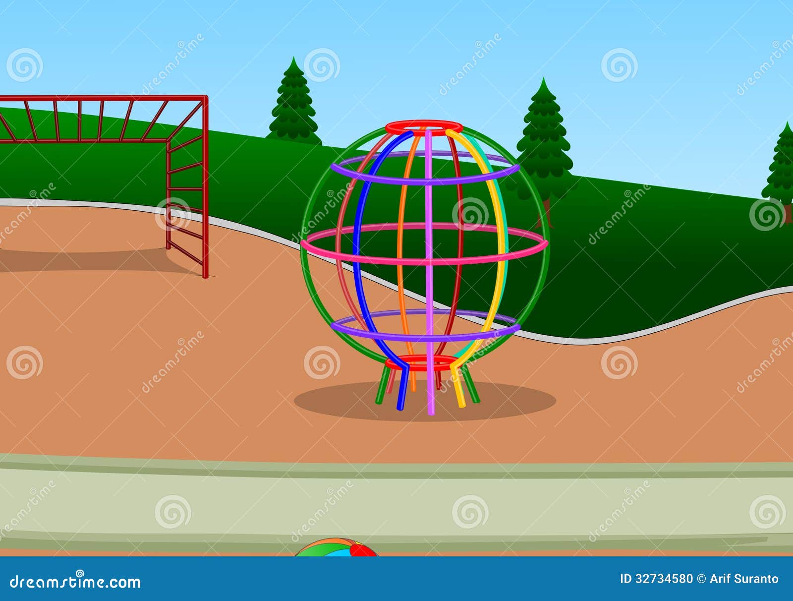 Wire ball Playground stock illustration. Illustration of brown - 32734580