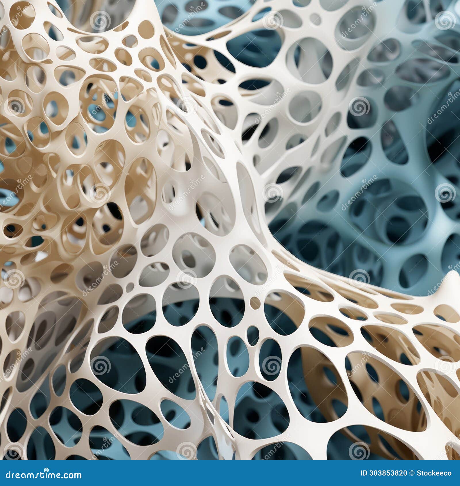 Abstract 3d Rendering of Porous Object with Organic Forms Stock ...
