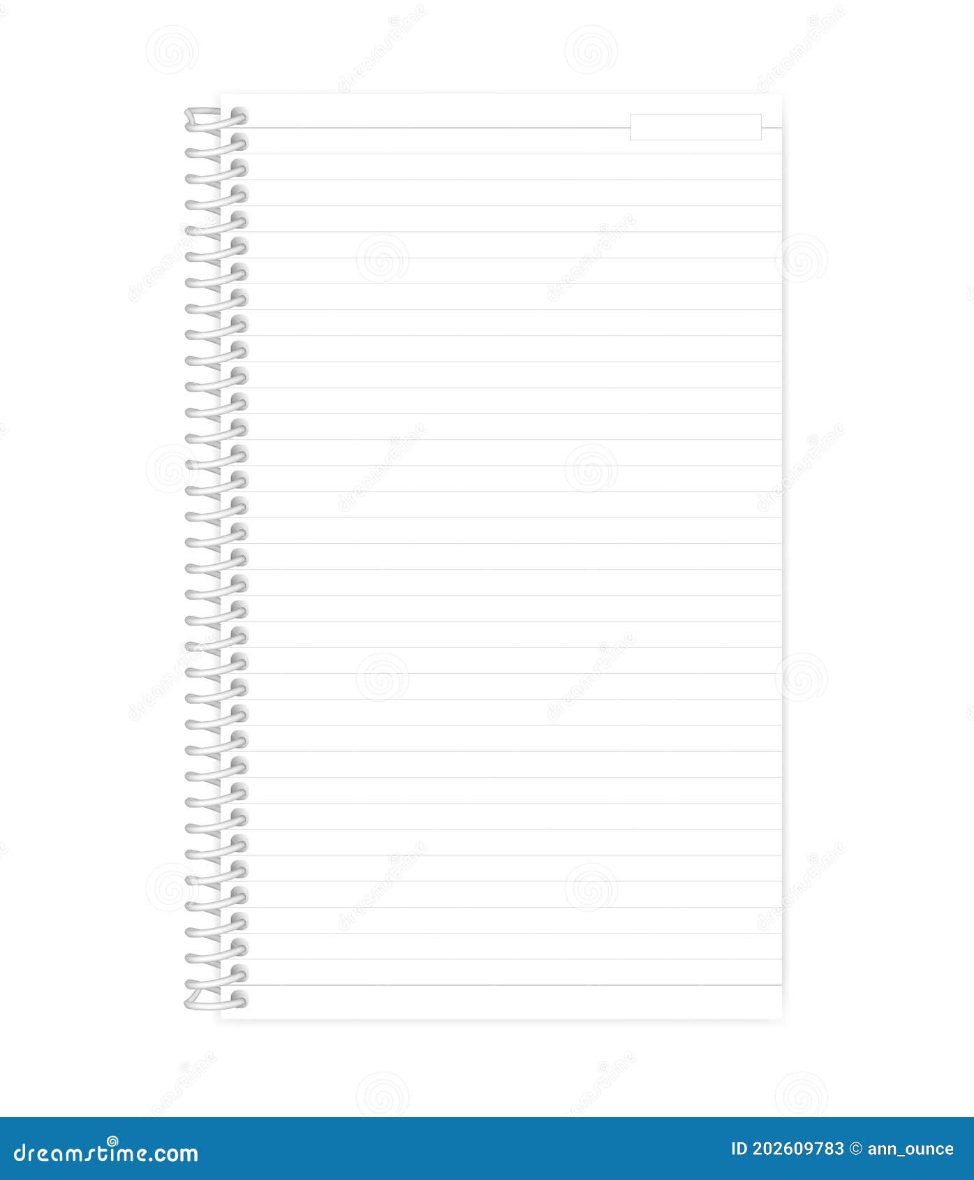 Wire Bound Lined Note Book Legal Paper Format Vector Mock-up Stock ...