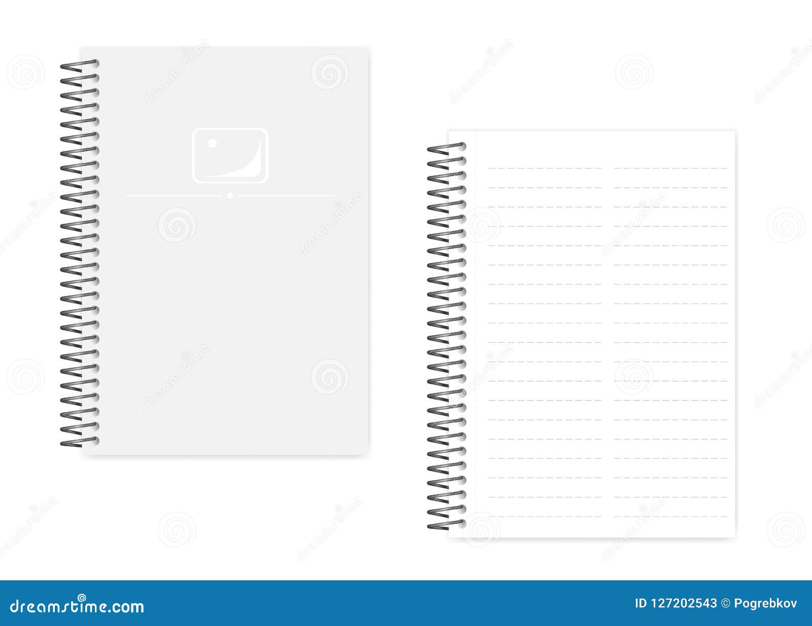 Two Column Dashed Line Notebook With Side Perforation Sheets Vector ...