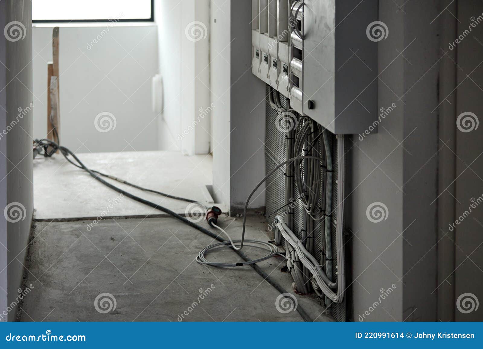 Wire Box Installation in a New Building Stock Photo - Image of ...