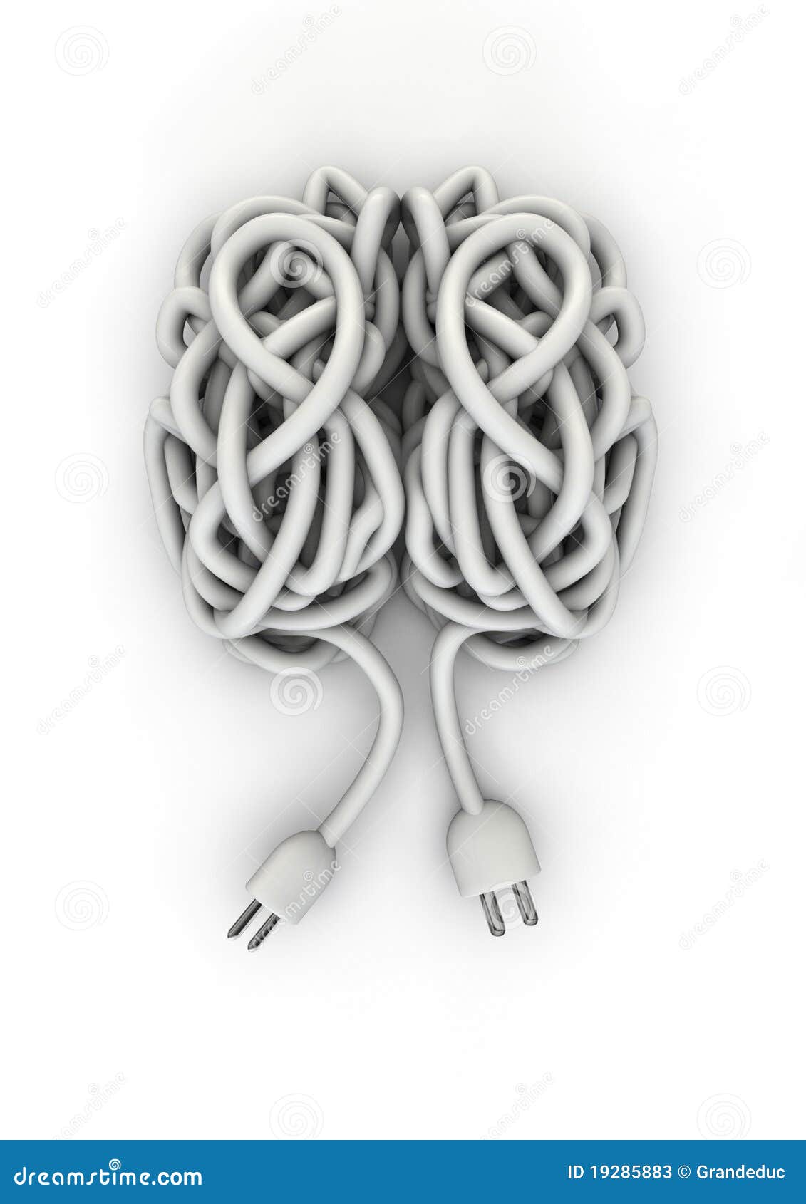 Wire brain stock illustration. Illustration of thinking - 19285883