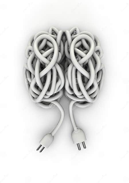 Wire brain stock illustration. Illustration of thinking - 19285883
