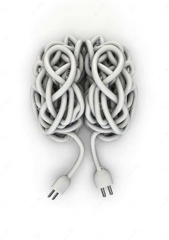 Wire brain stock illustration. Illustration of thinking - 19285883