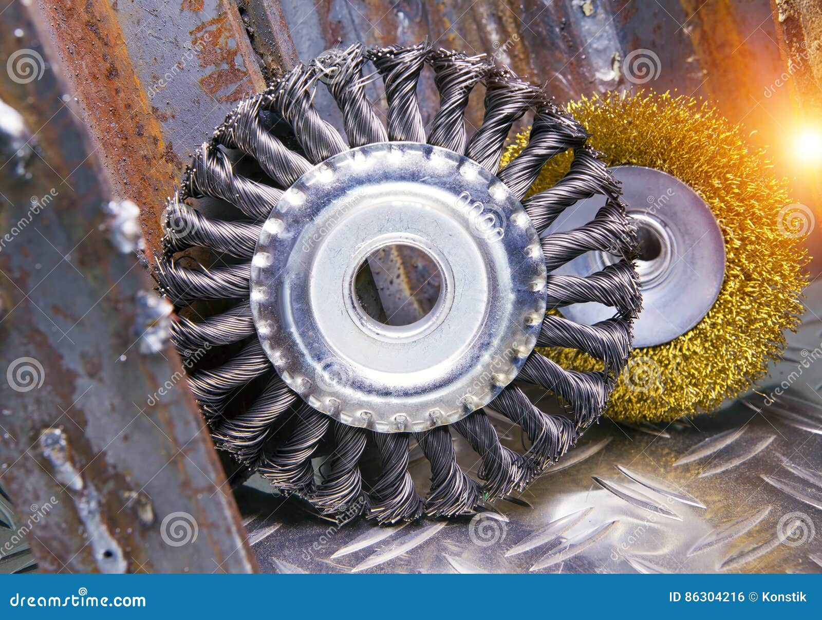 Wire Brush for Mechanical Cleaning of Metal Stock Photo - Image of ...