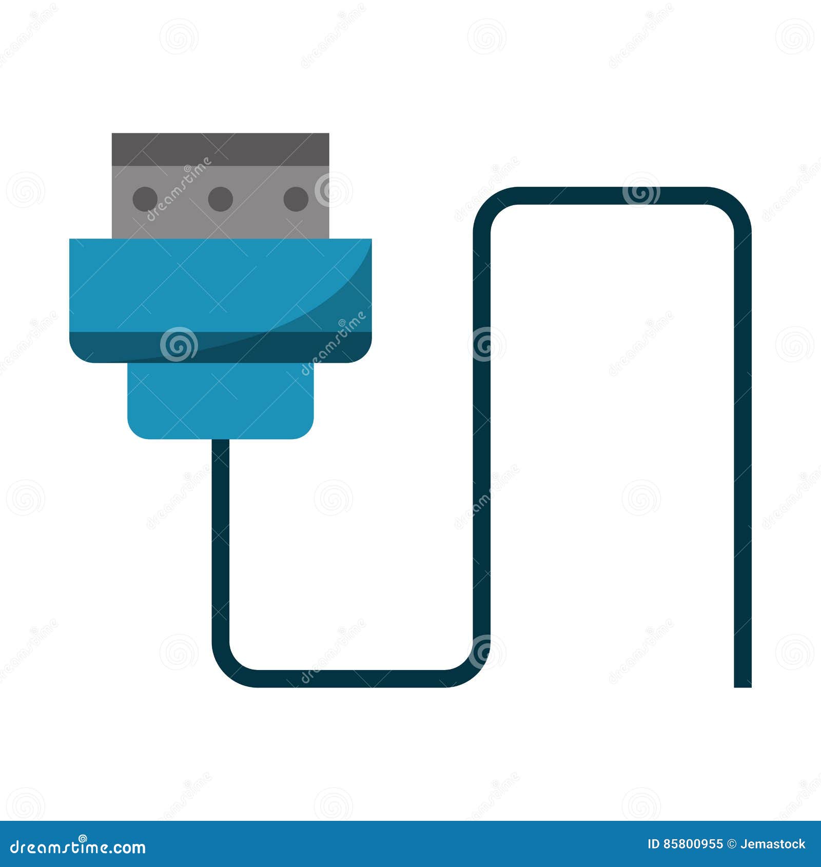 Wire cable computer plug stock vector. Illustration of internet - 85800955