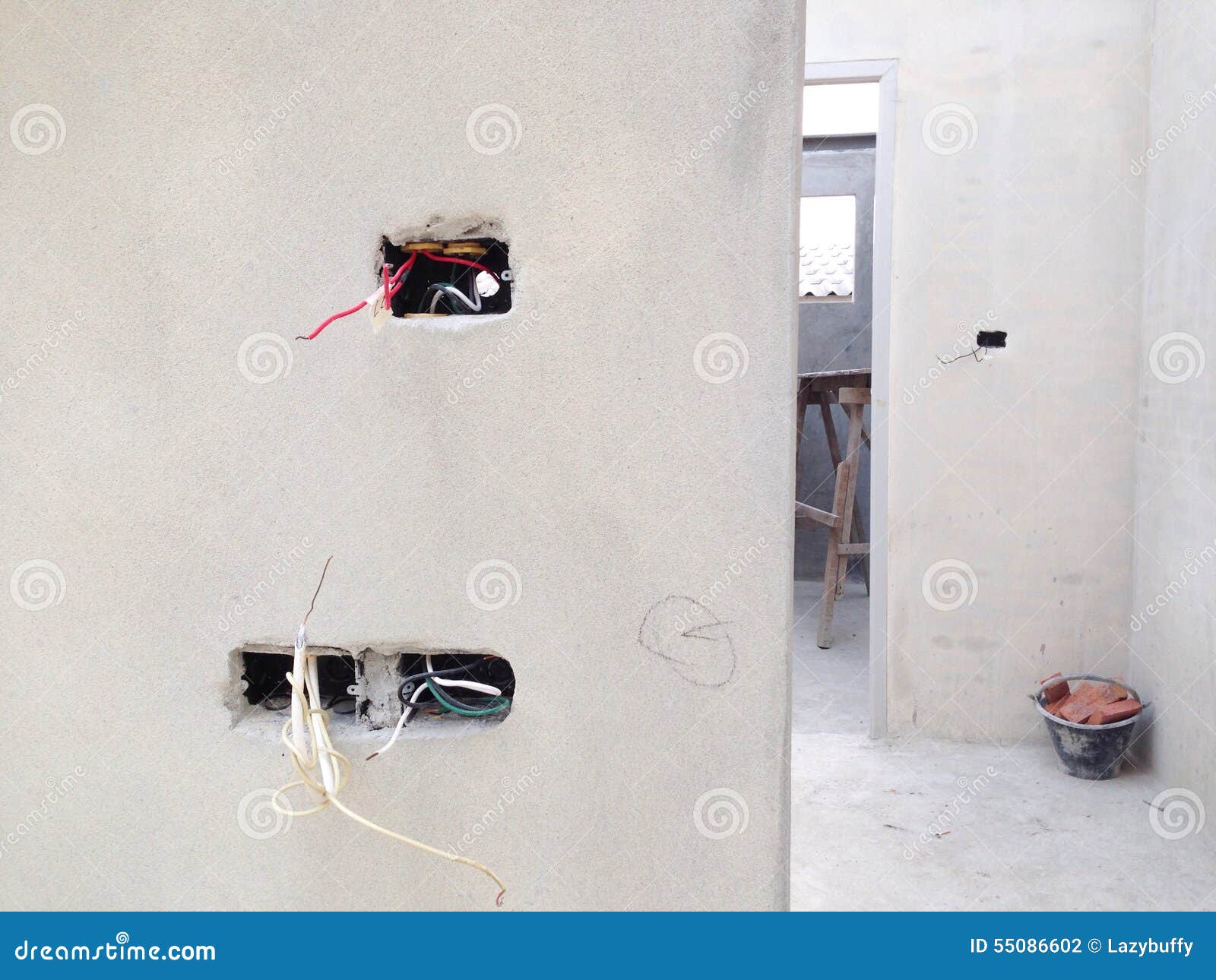 Wire Cable Concrete Cement Wall Construction Site Stock Photos ...