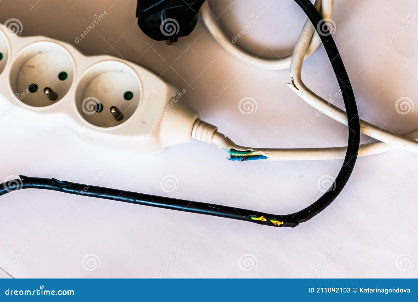 Electrical Cable Chew and Broken Stock Image - Image of background ...