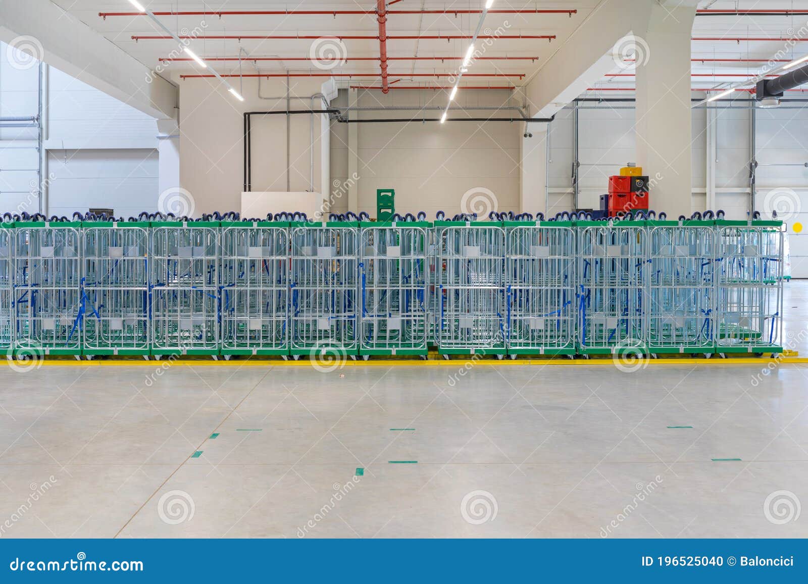 Wire Carts Warehouse stock photo. Image of cargo, shipping - 196525040