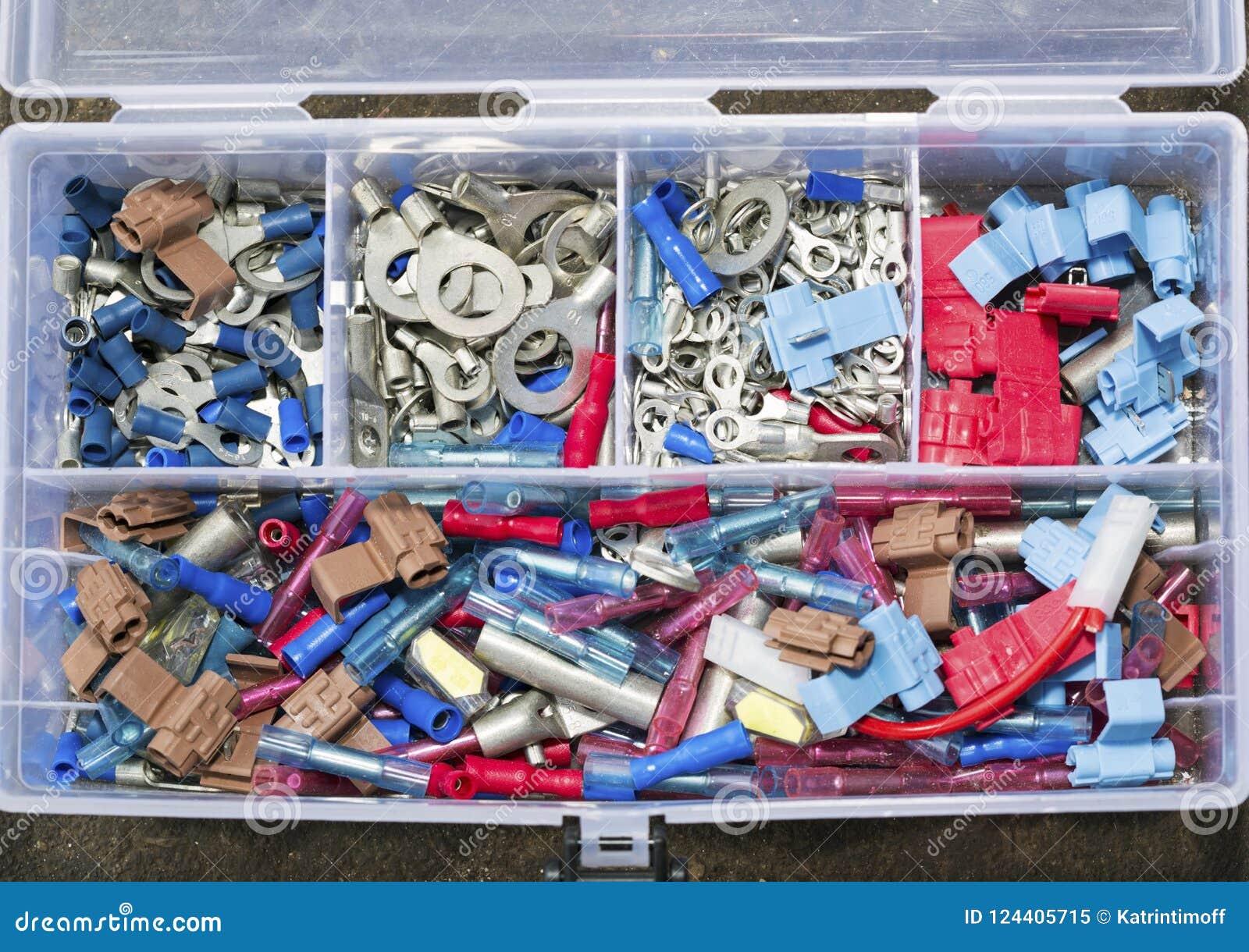 Wire connection ends stock image. Image of crimped, copper - 124405715