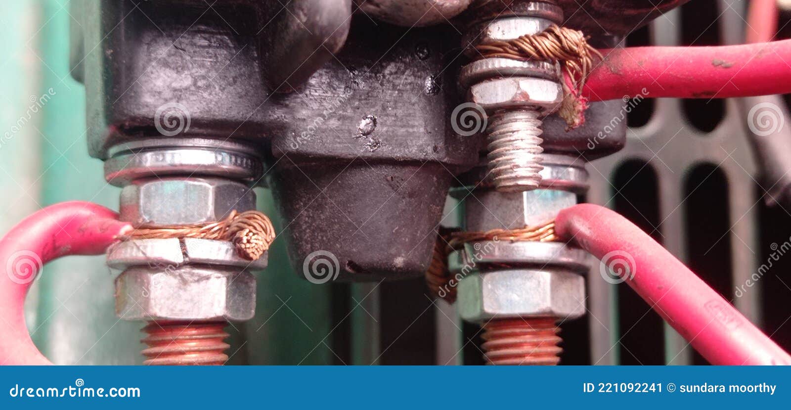 The Wire Connection for Generator Motor Stock Image - Image of iron ...