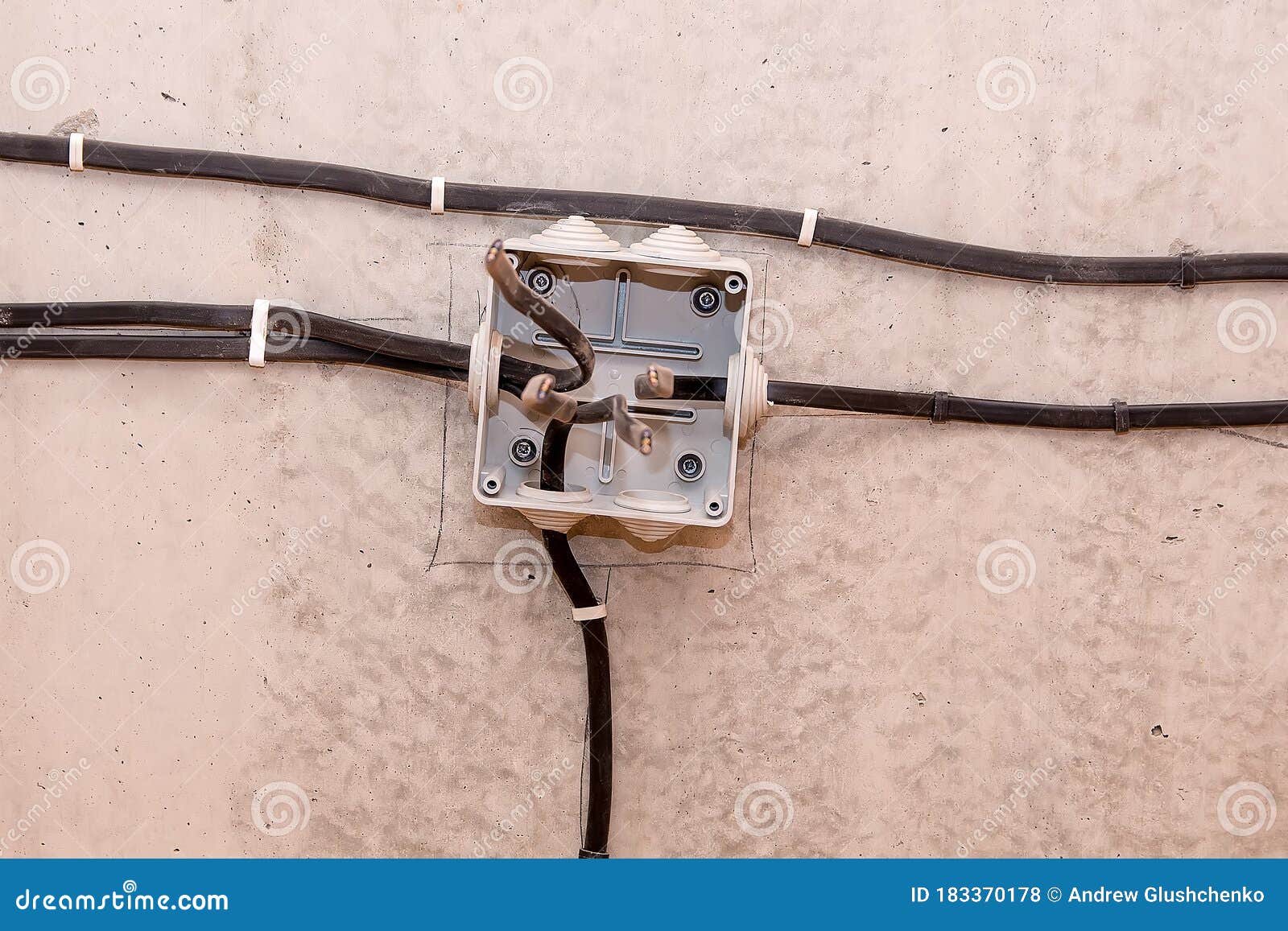 Wire Connections in the Construction of the House Stock Photo - Image ...