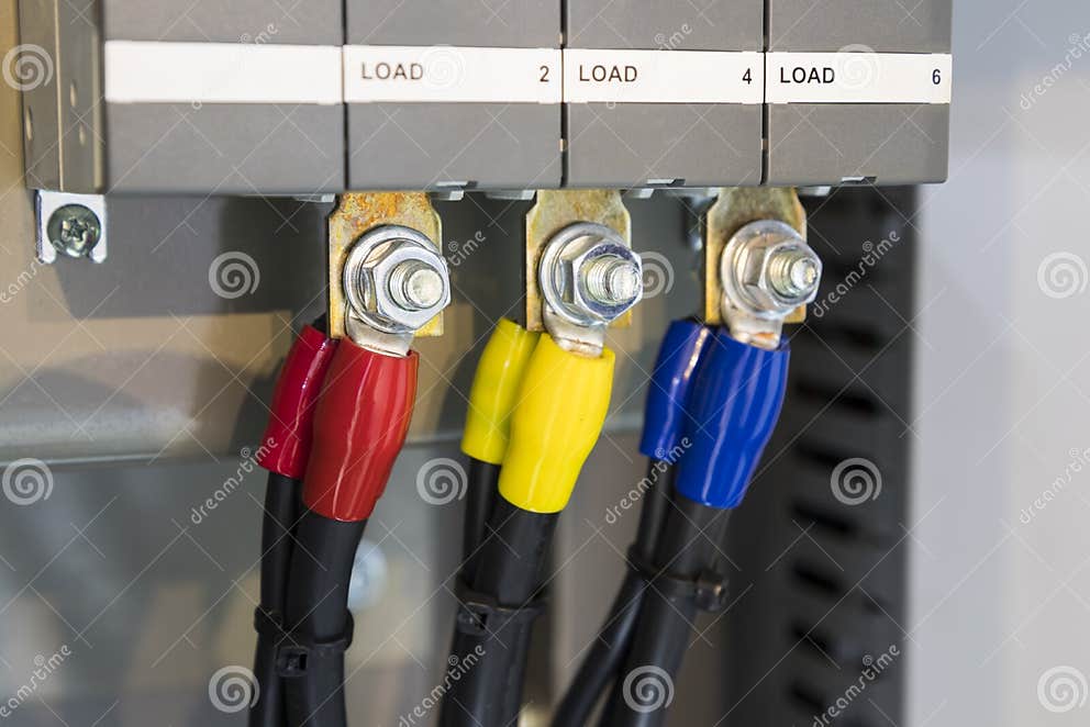 Wire Connectors in Control Panel Stock Photo - Image of construction ...