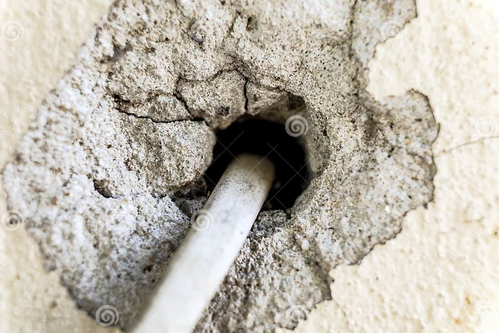 Wire into crack cement stock photo. Image of home, build - 80773522