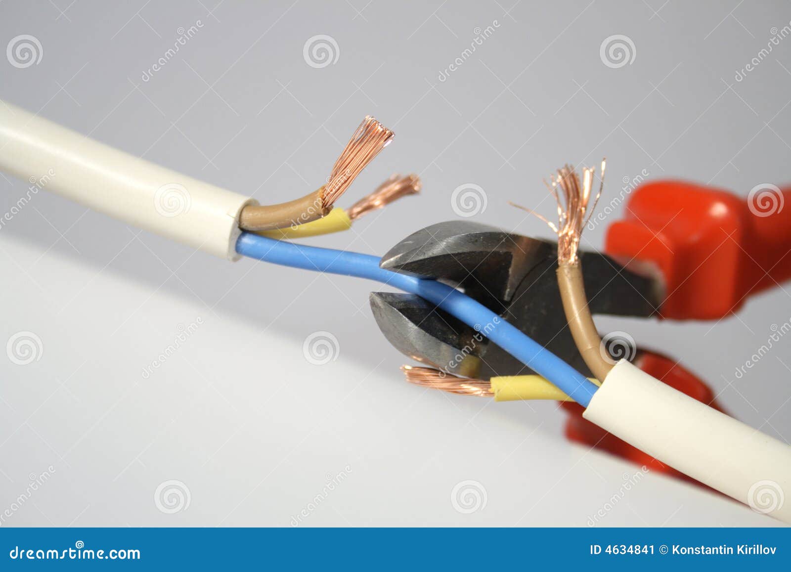 Wire-cutter and cable stock image. Image of wire, three - 4634841