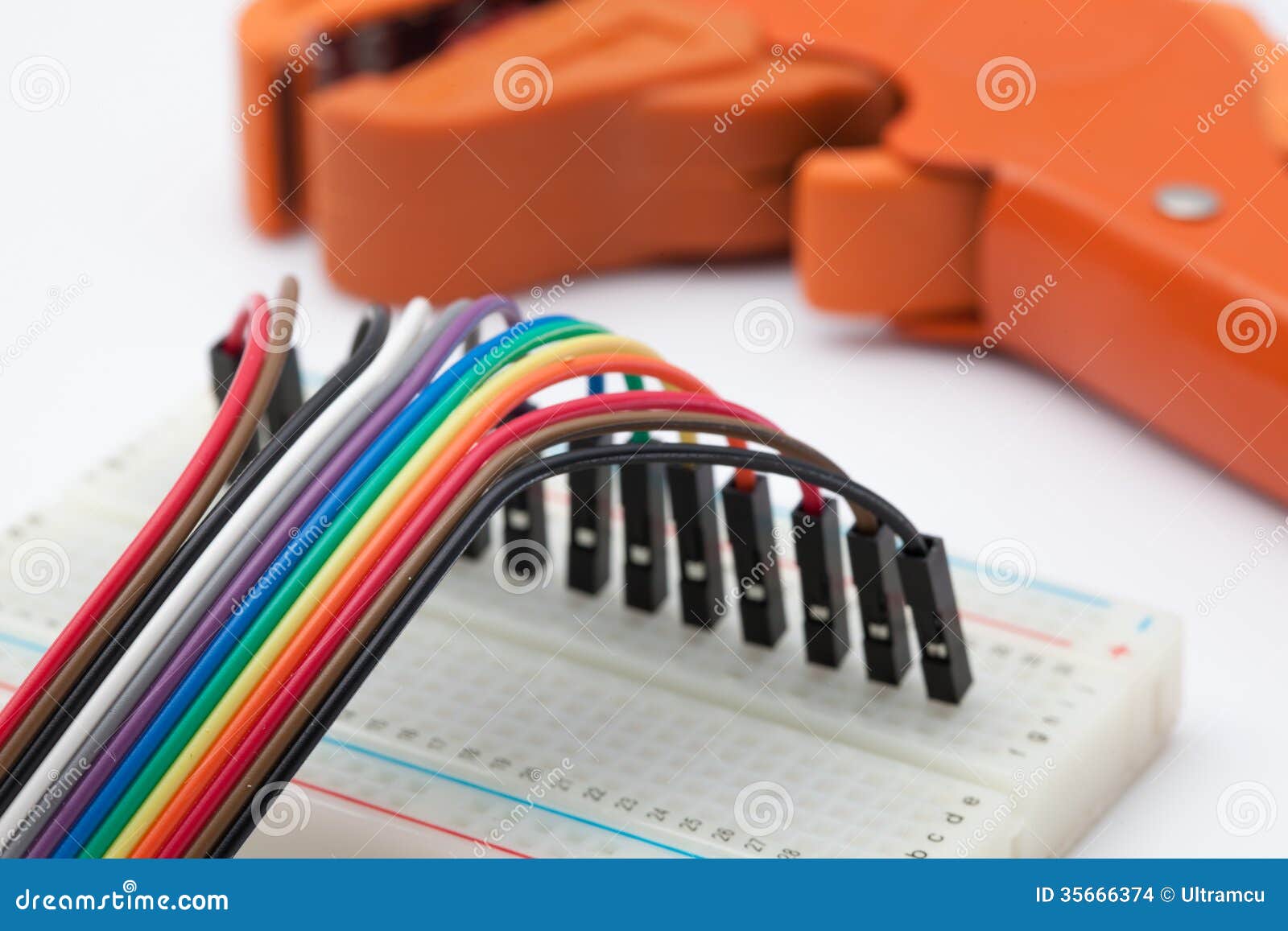 Wire Cutter and Color Full Electronics Wire Stock Photo - Image of ...