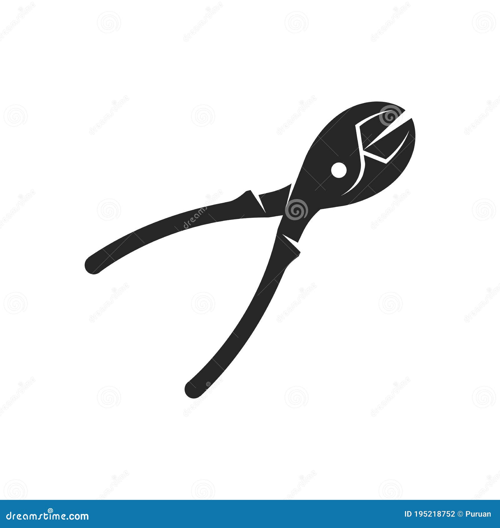 Wire Cutter Icon in Black and White. Stock Vector - Illustration of ...