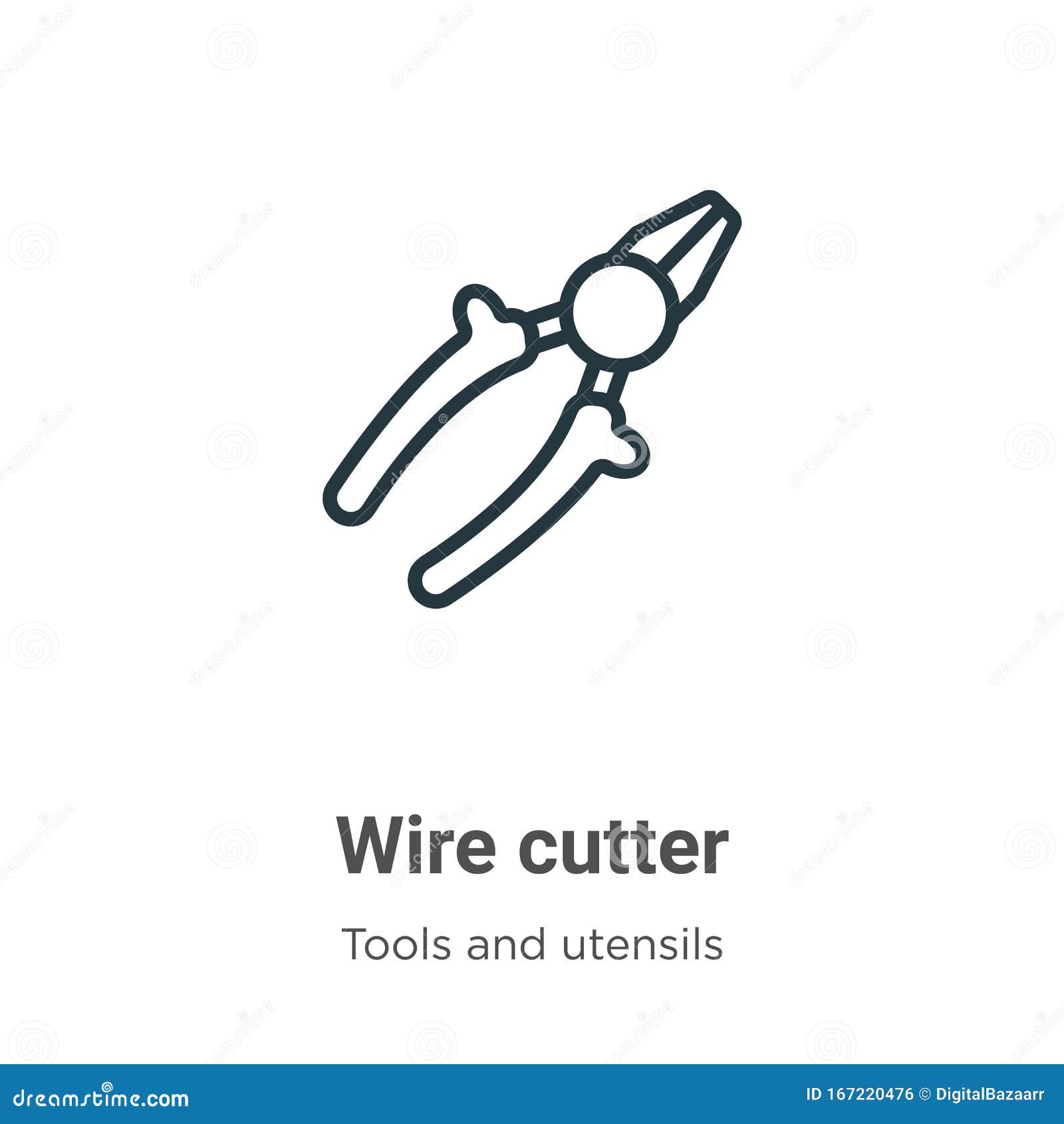 Wire Cutter Outline Vector Icon. Thin Line Black Wire Cutter Icon, Flat ...