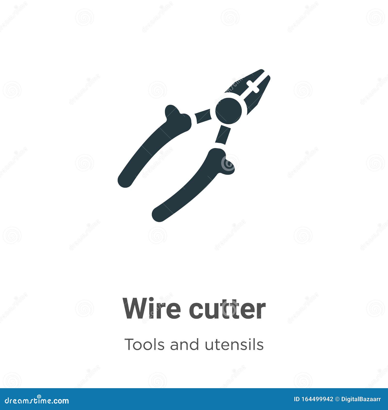 Wire Cutter Vector Icon on White Background. Flat Vector Wire Cutter ...