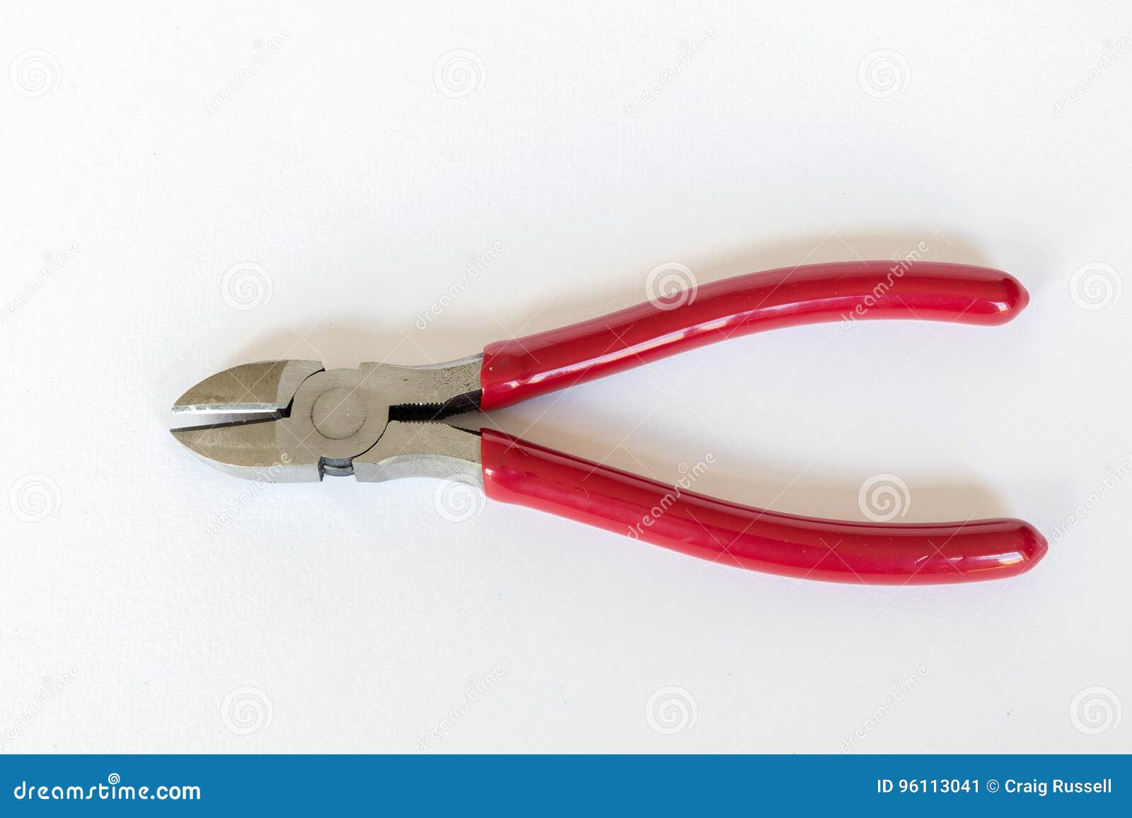 Wire Cutters with Red Handle Stock Image - Image of steel, work: 96113041