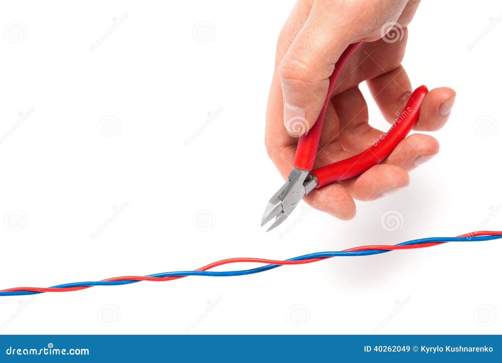 Wire Cutting Pliers Cuts on White Background Stock Image - Image of ...