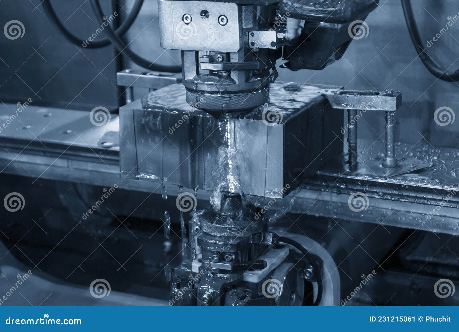 The Wire EDM Machine Cutting the Insert Mold Parts Stock Image - Image ...