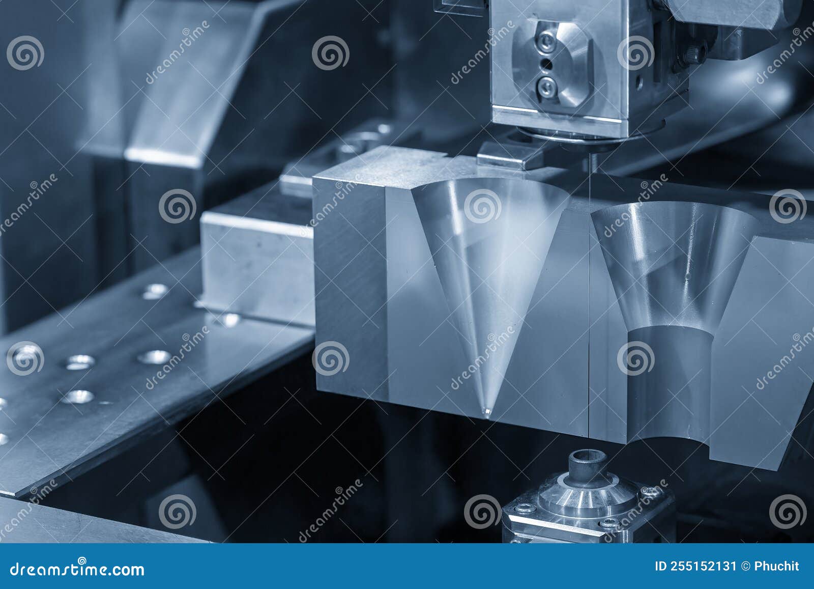 The Wire EDM Machine Cutting the Mold Insert Parts Stock Image - Image ...