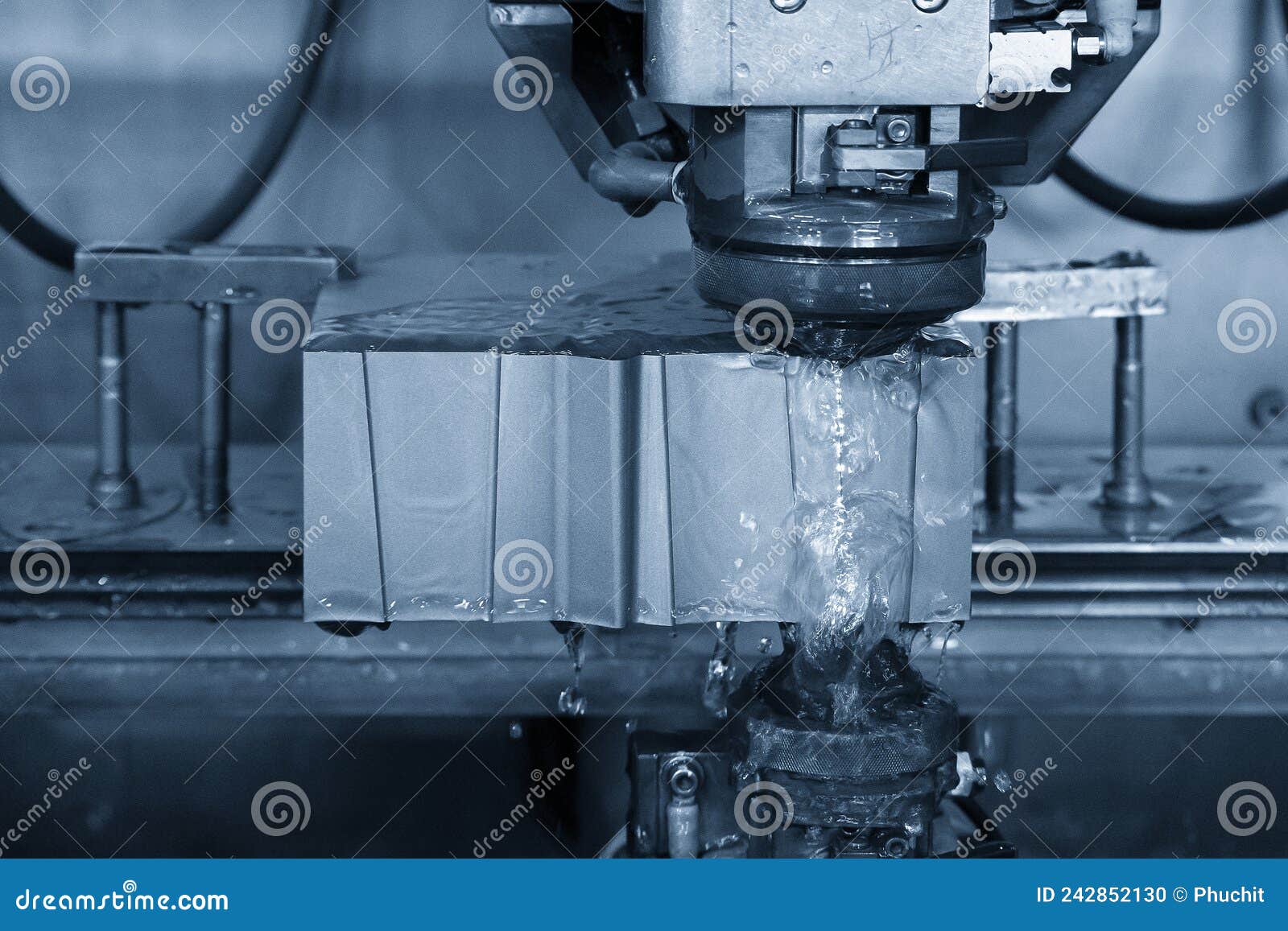 The Wire EDM Machine Cutting the Mold Insert Parts Stock Photo - Image ...
