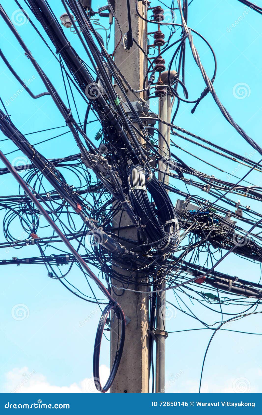 Wire electric messy stock photo. Image of modern, electrical - 72850146