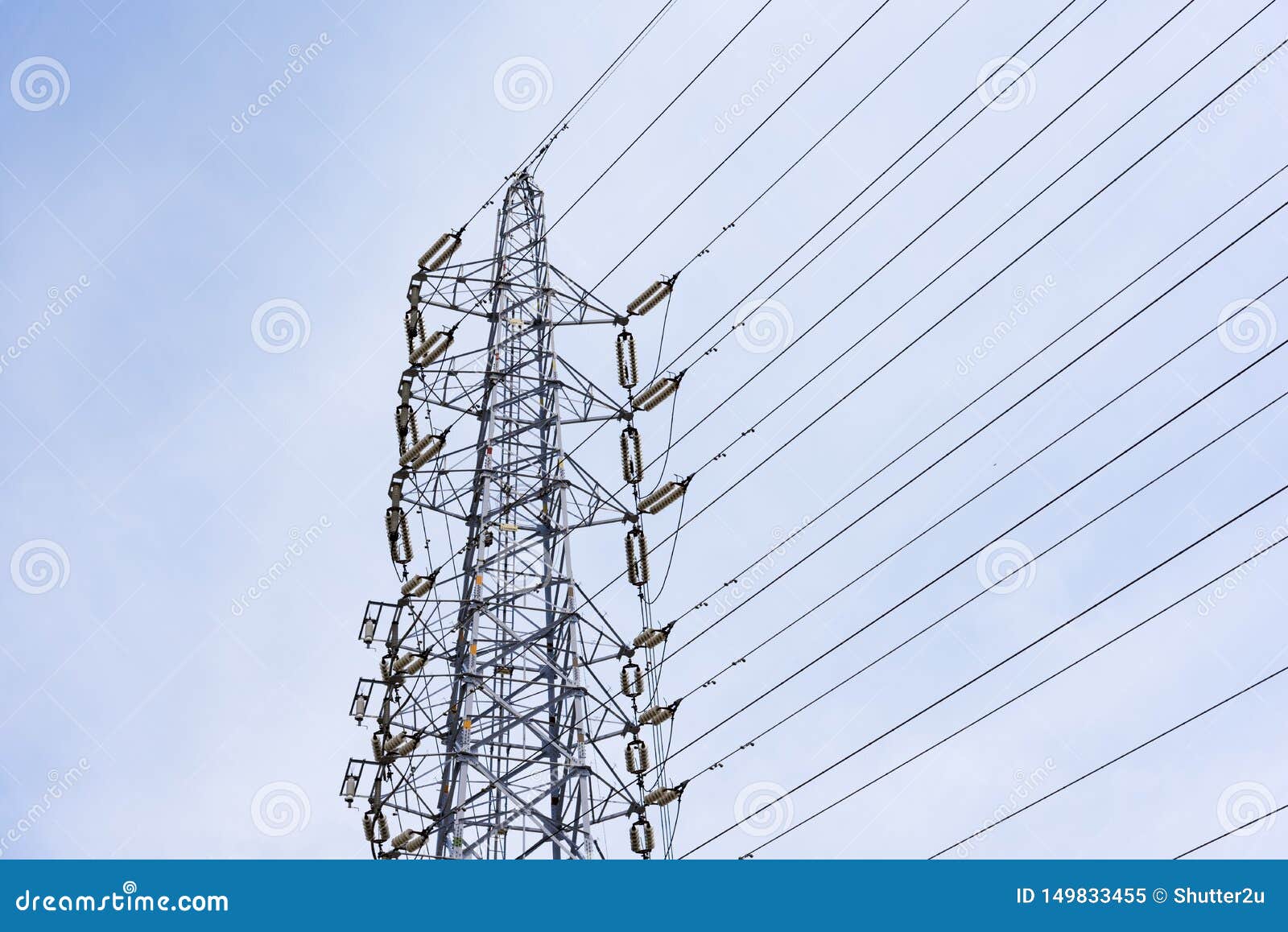 Wire Electric Telecom post stock image. Image of steel - 149833455