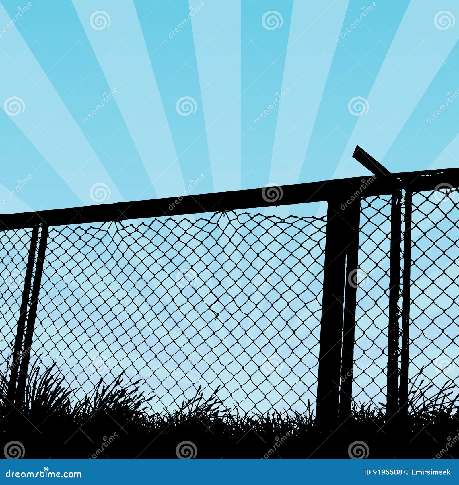 Wire fence stock vector. Illustration of industry, closed - 9195508