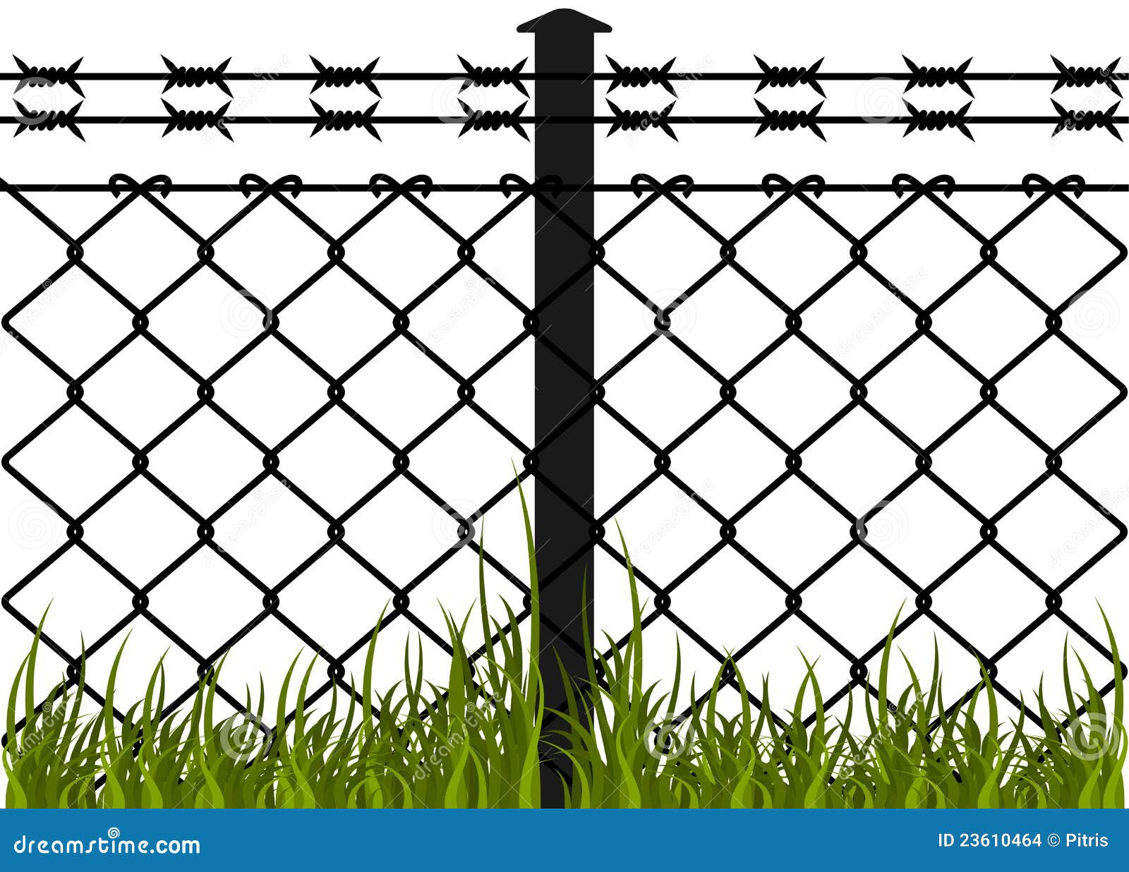 Barbed Wire Fence Vector