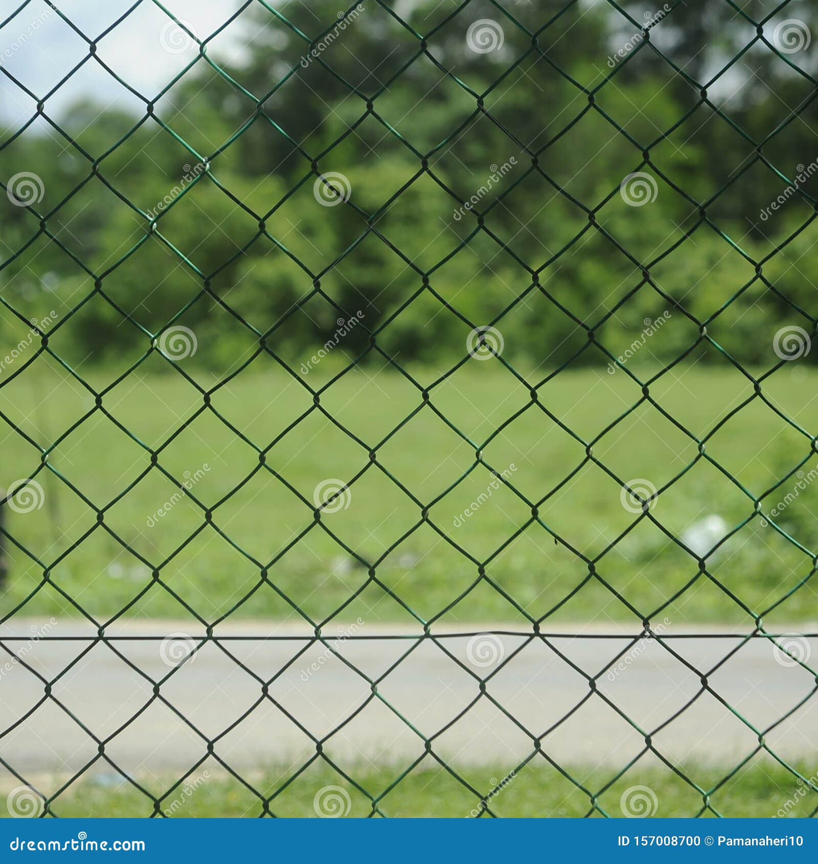 Wire Fence with Green Background Stock Photo - Image of gate, forest ...