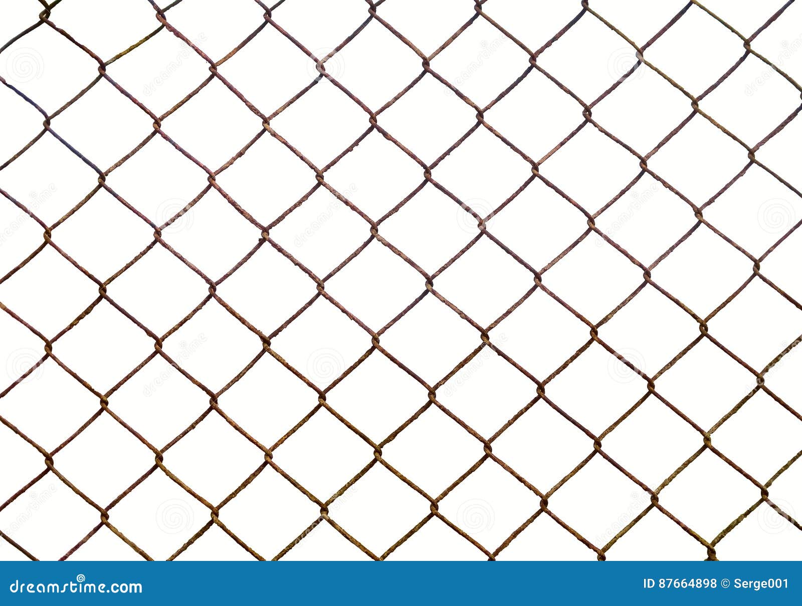 Wire Fence Isolated on White Stock Photo - Image of grate, cage: 87664898