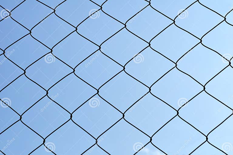 Wire Fence Pattern Blue Sky Background Stock Photo - Image of blue ...