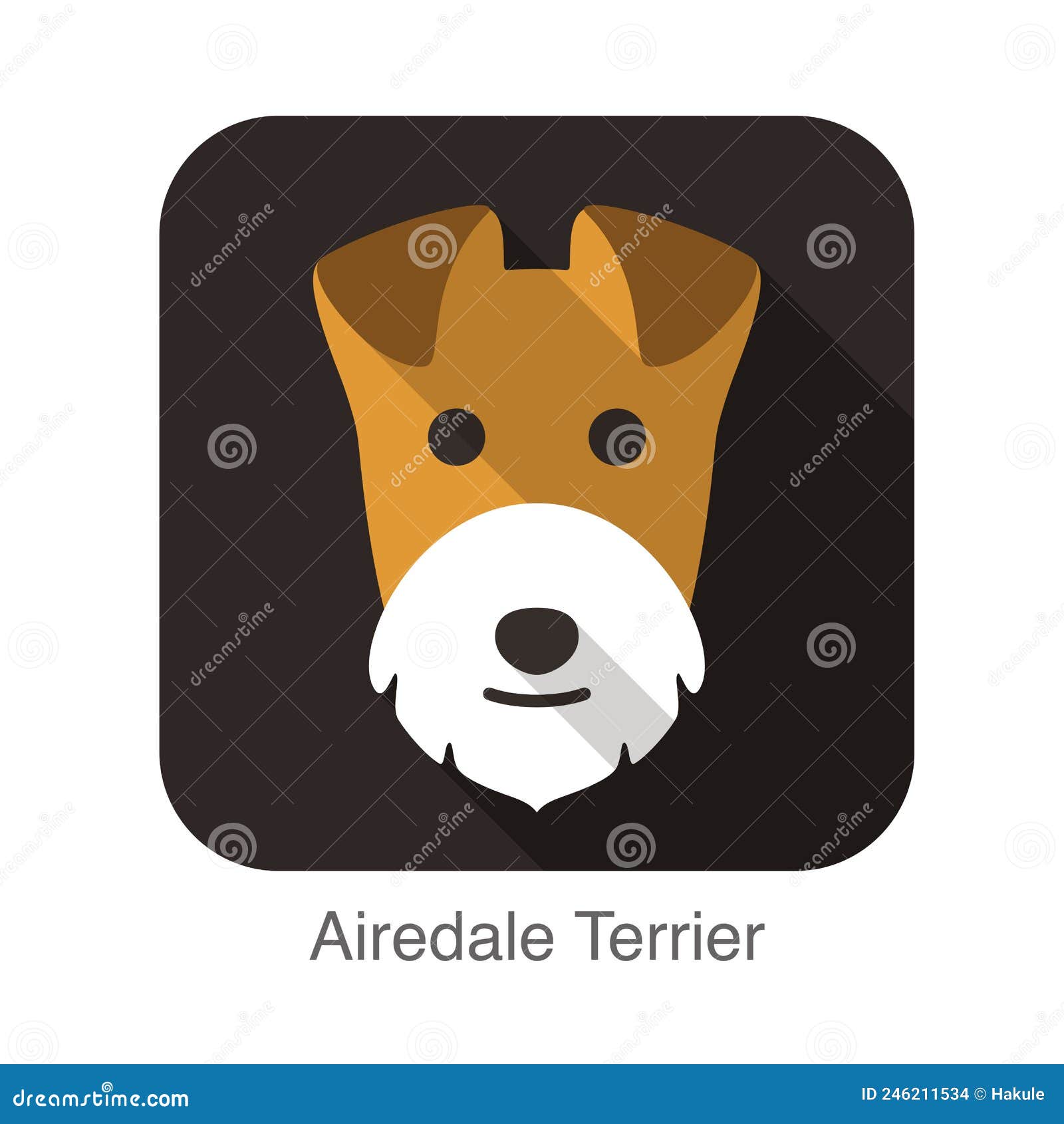 Wire Fox Terrier Dog Face Flat Icon Stock Vector - Illustration of ...