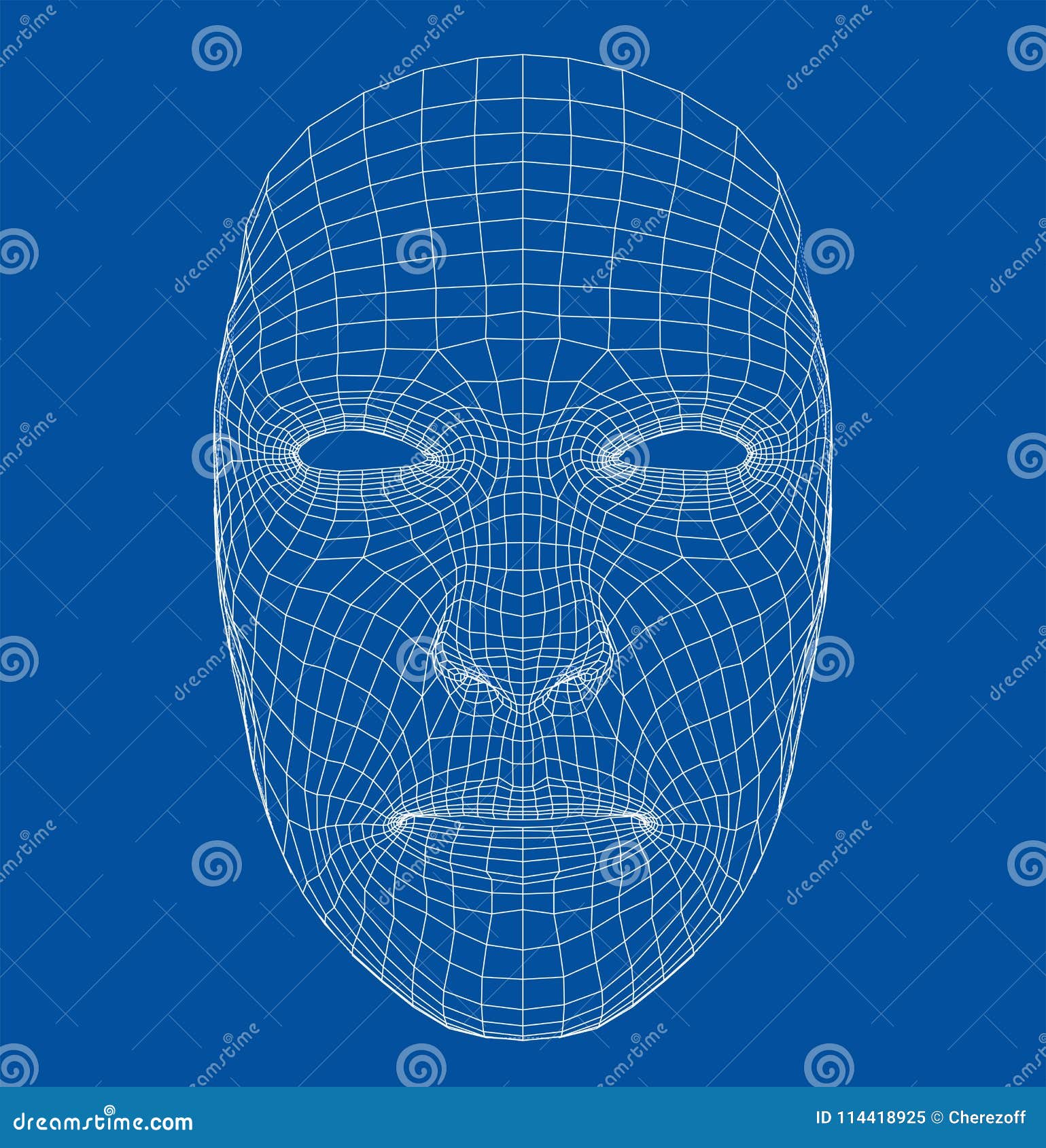 Wire-frame Abstract Human Face Stock Vector - Illustration of business ...