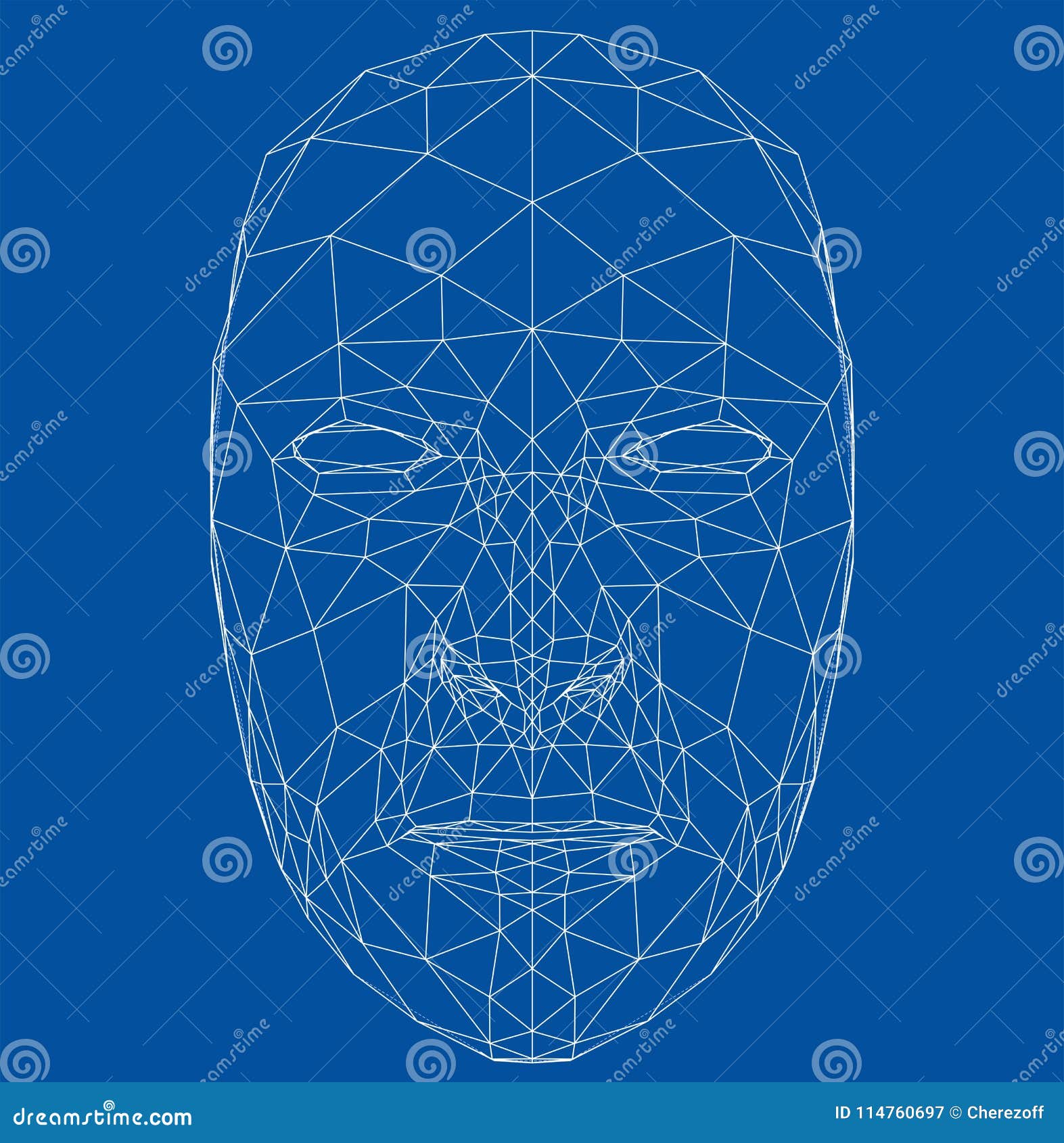 Wire-frame Abstract Human Face Stock Vector - Illustration of black ...