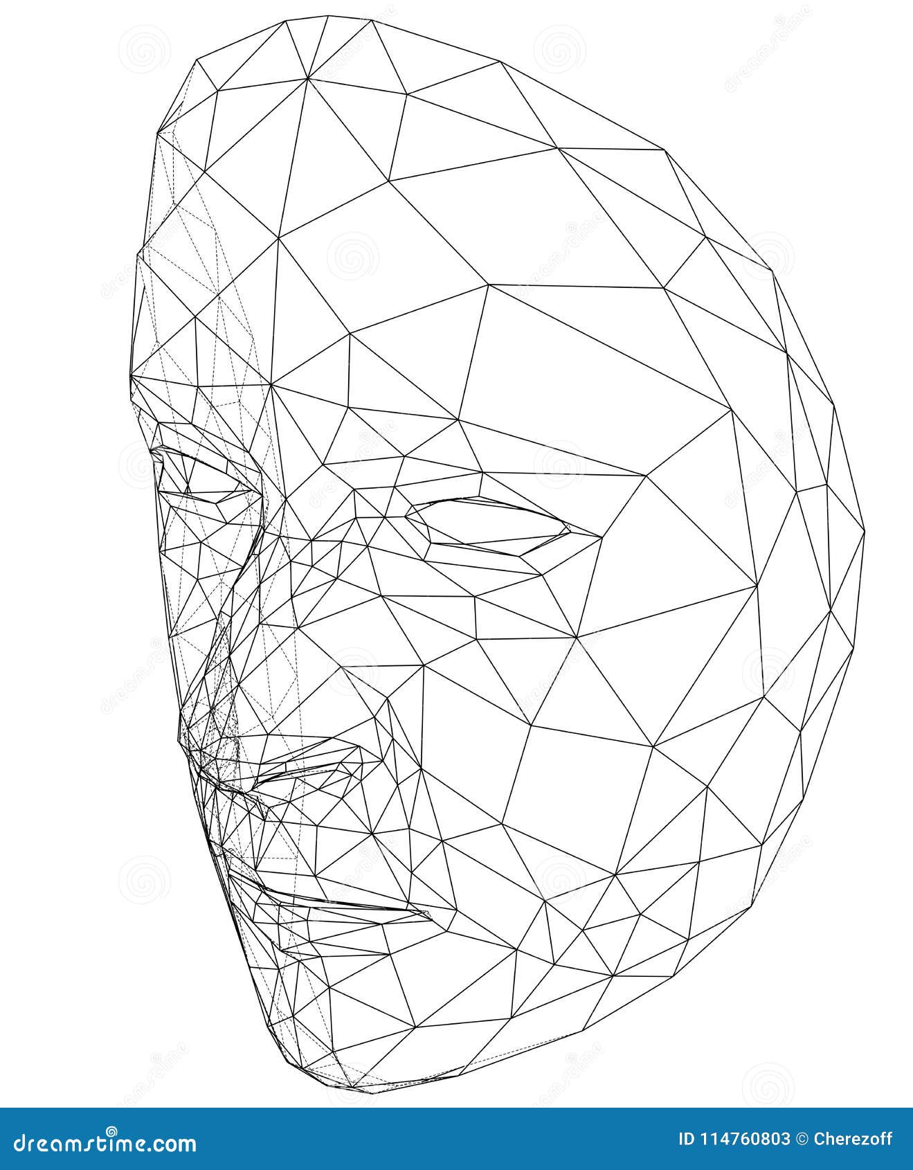 Wire-frame Abstract Human Face Stock Vector - Illustration of code ...