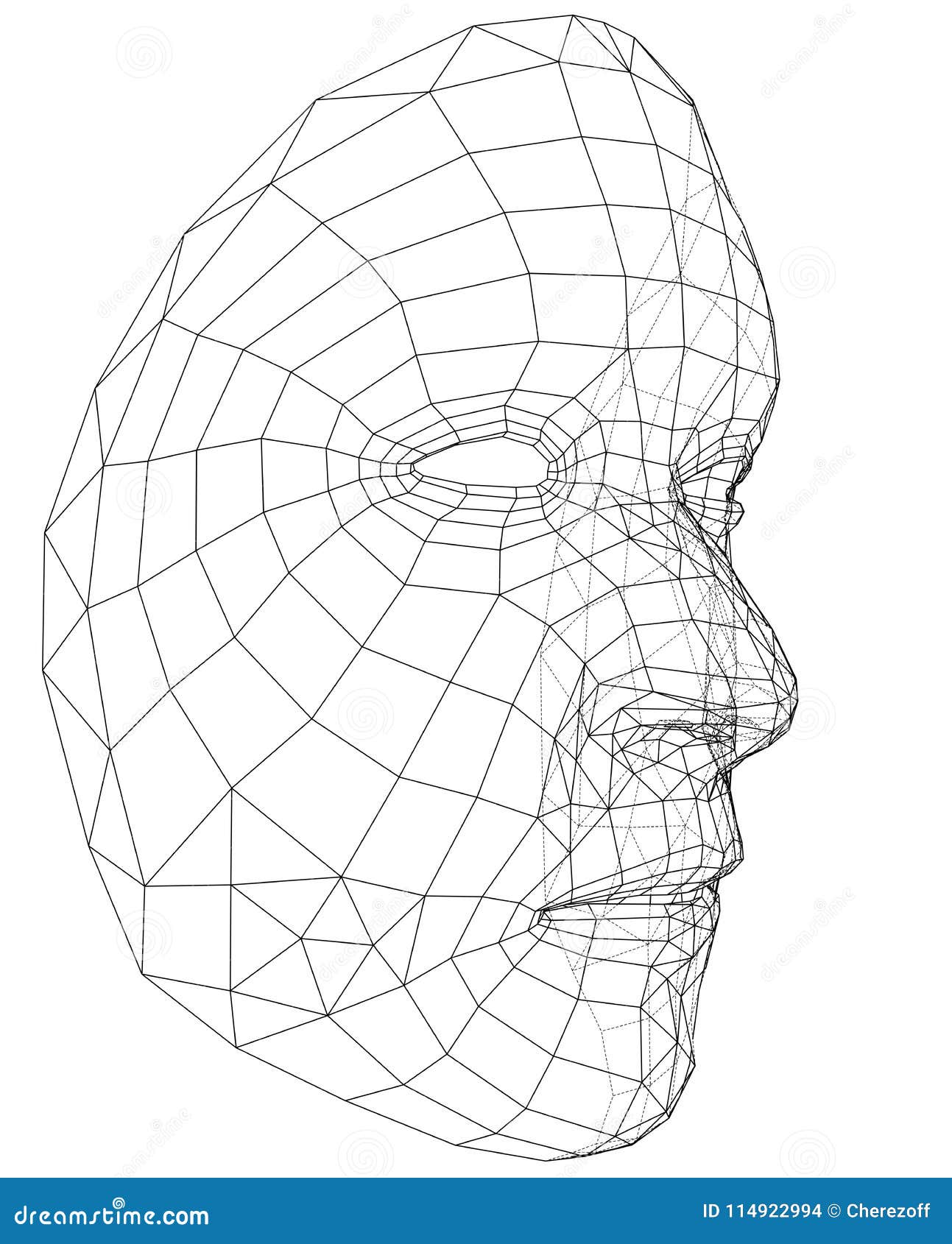 Wire-frame Abstract Human Face Stock Vector - Illustration of design ...